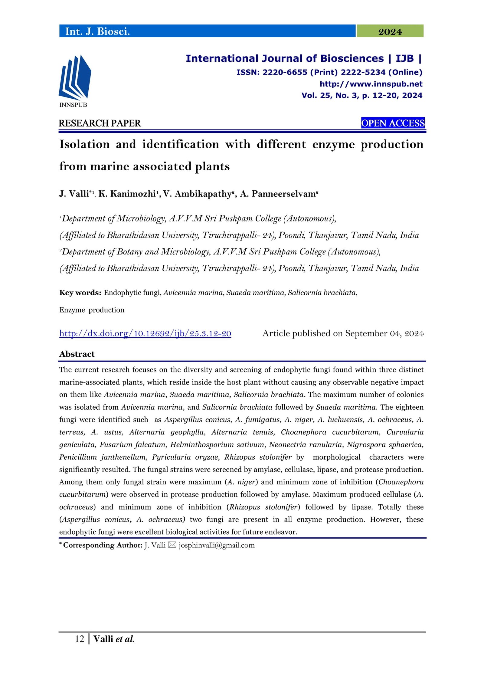 Isolation and identification with different enzyme production from ...